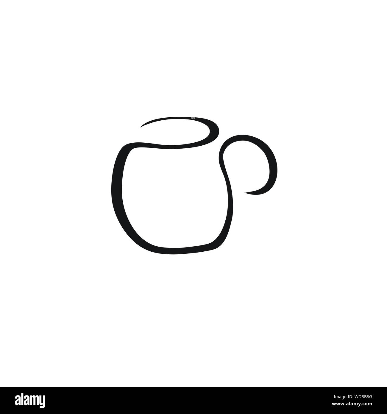 Empty white mug with handle on white background Stock Vector Image ...