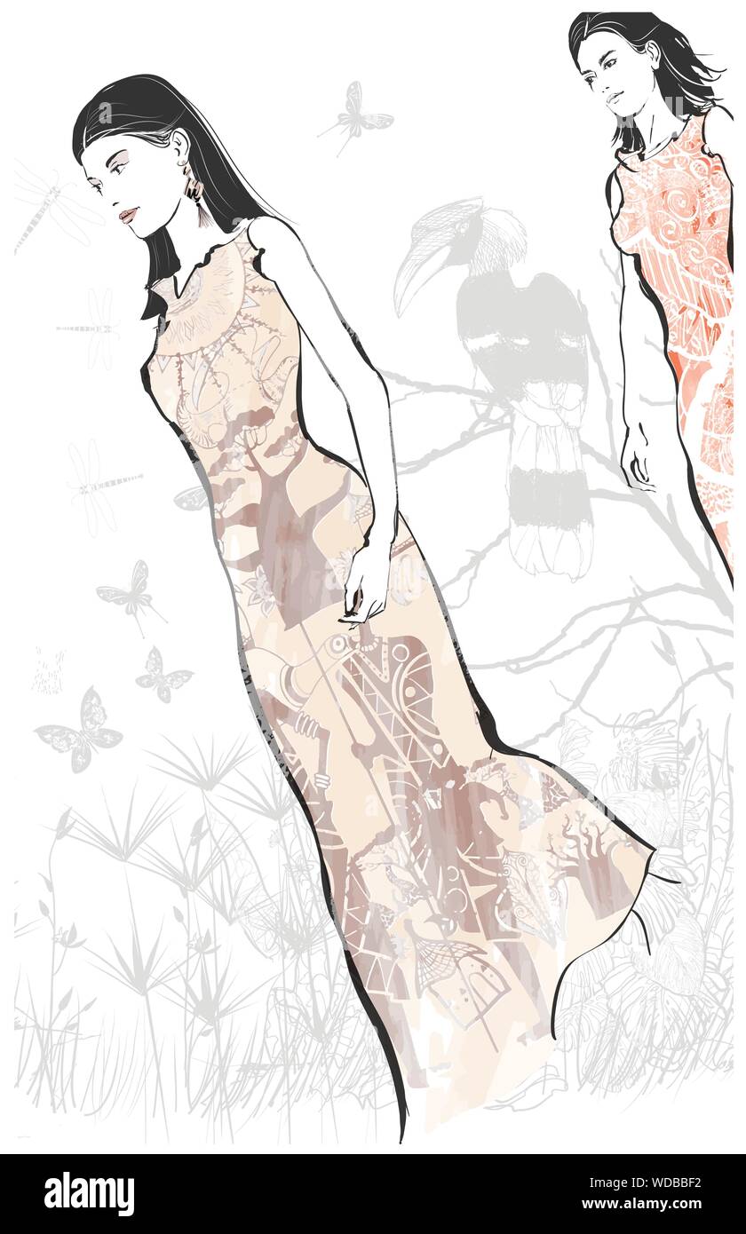 Young fashion models - vector illustration Stock Vector Image & Art - Alamy