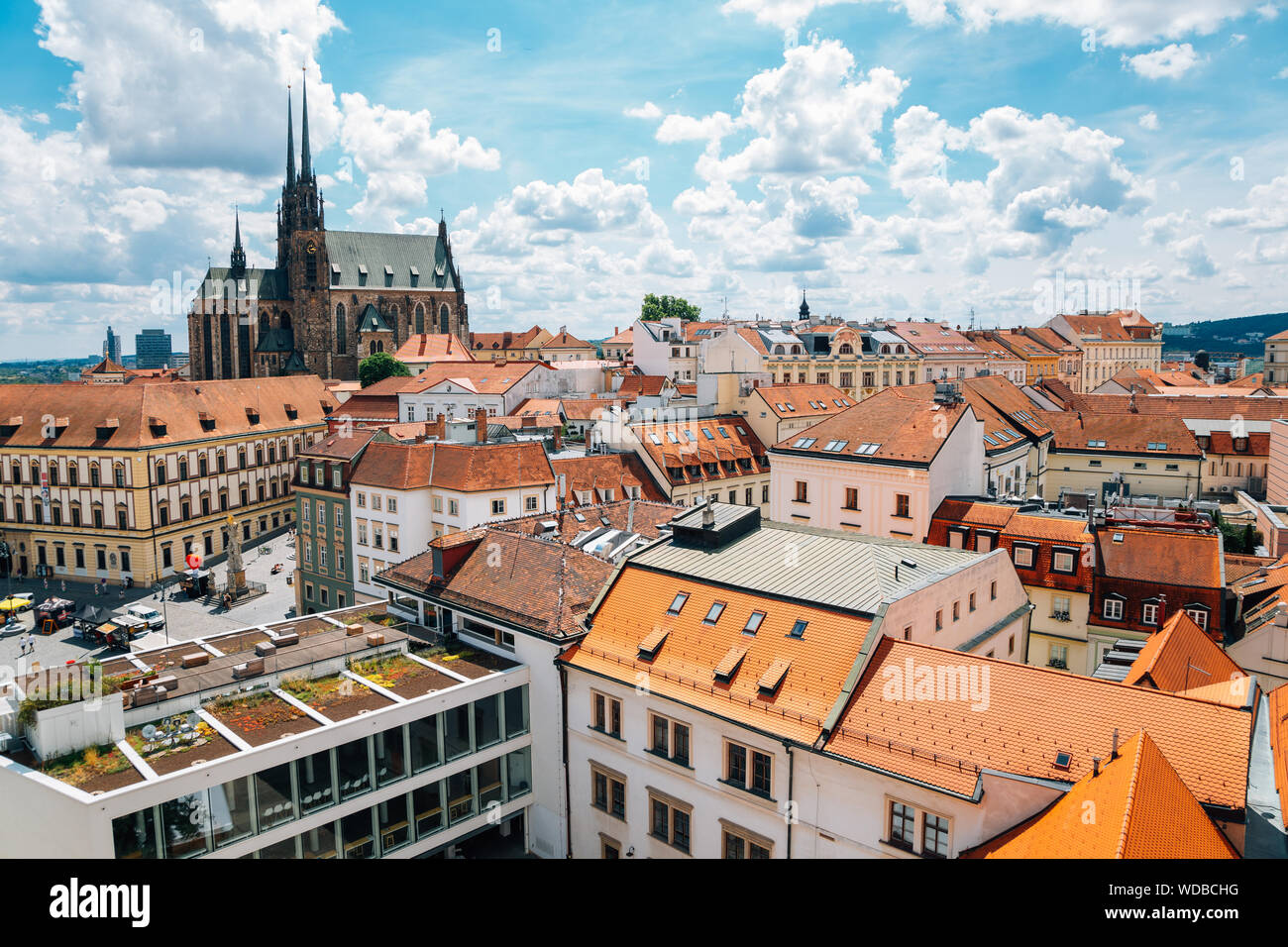 St. Peter and Paul's Cathedral and cityscape from Old Town Hall tower ...