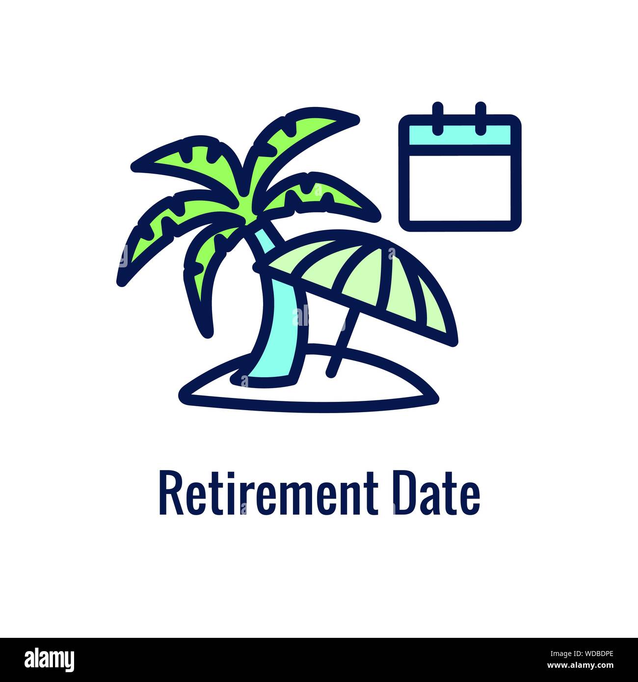 Retirement Savings Icon w retiring and monetary images Stock Vector ...