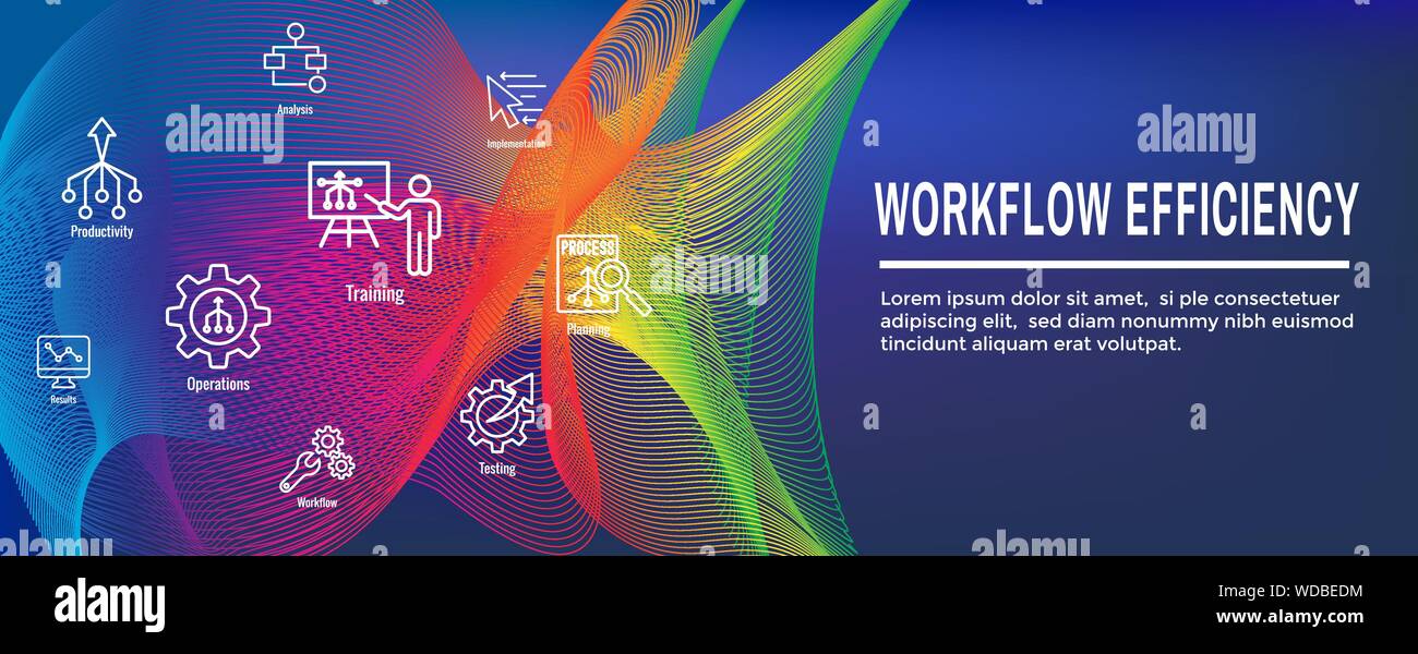 Workflow Efficiency Icon Set With Web Header Banner Operations Processes Automation Etc