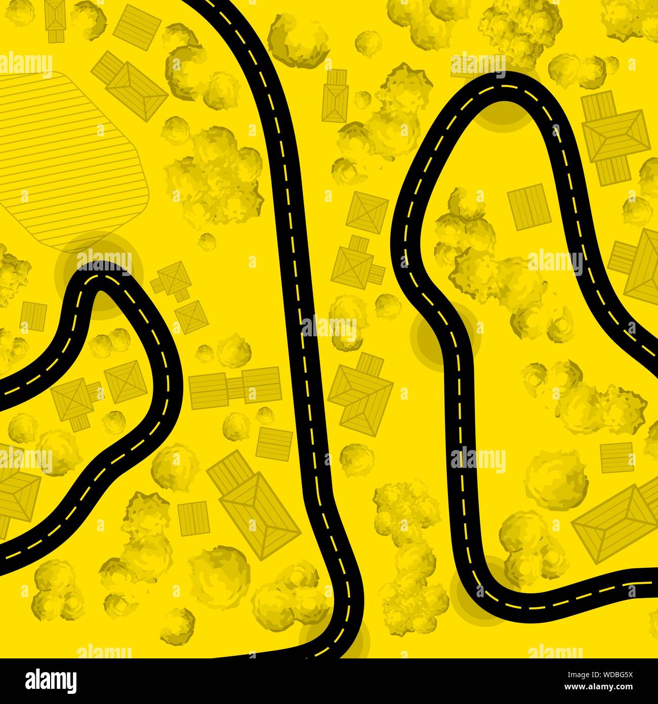 Abstract yellow wallpaper with black road and sample text Stock Vector ...