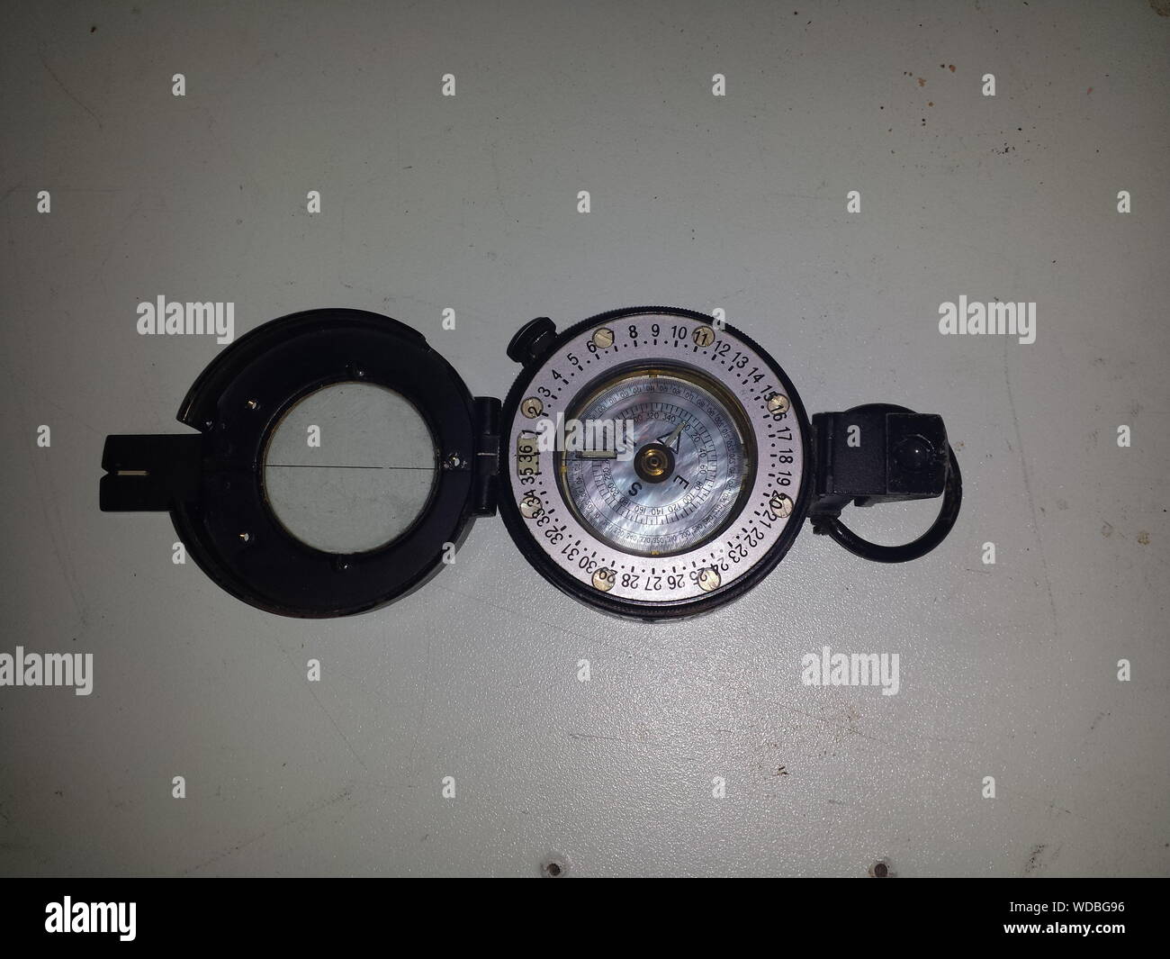 WWII MKIII Prismatic compass open Stock Photo - Alamy