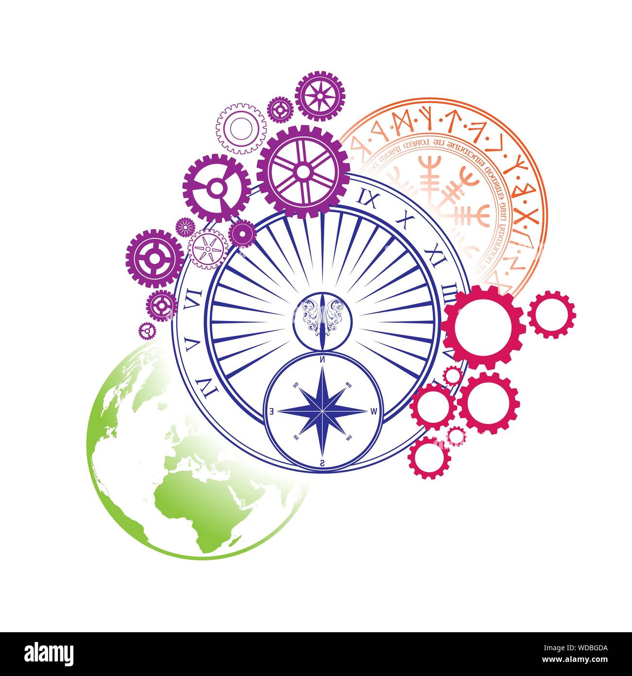 White background with different color abstract elements Stock Vector ...