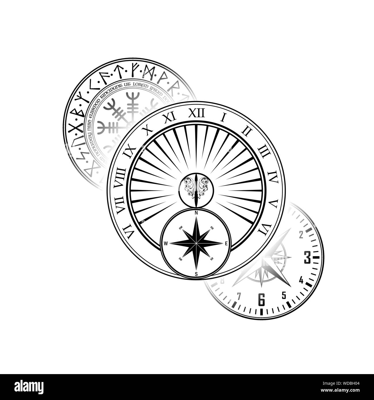 Equipment sundial Stock Vector Images - Alamy