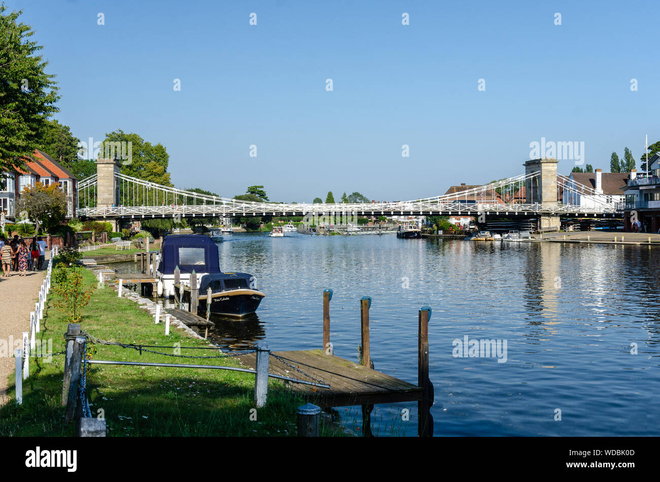 Marlow Bridge is a suspension bridge which spans the River Thames at ...