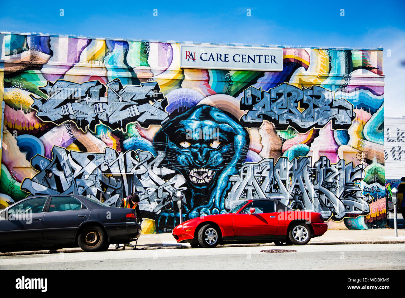 Black Panther mural on Haight Street, Haight-Ashbury district, San ...