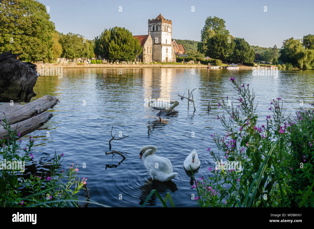 A short walk along the Thames Path from Marlow, you can see All Saints ...