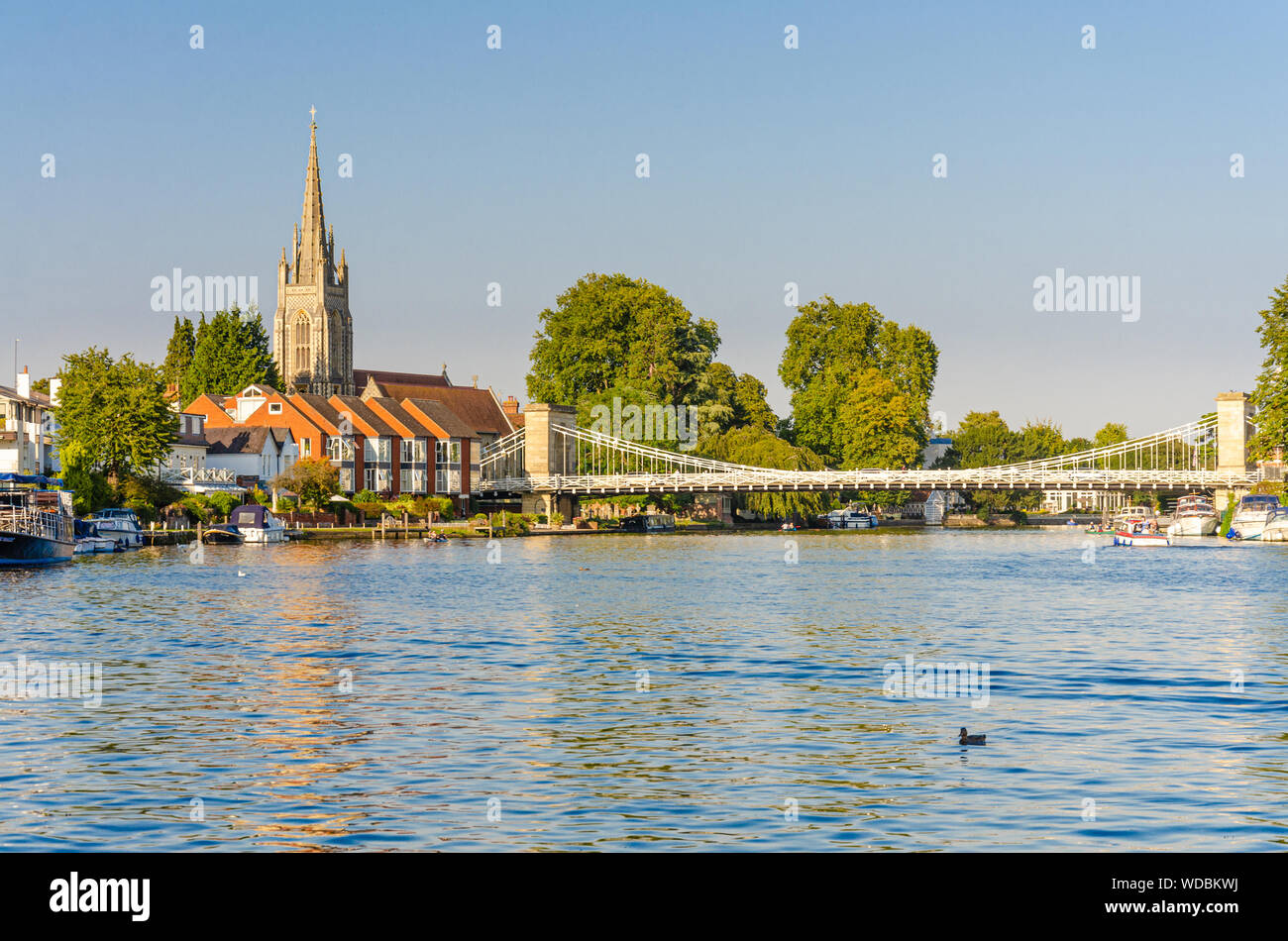 A view along The River Thames from The Thames path looking towards ...