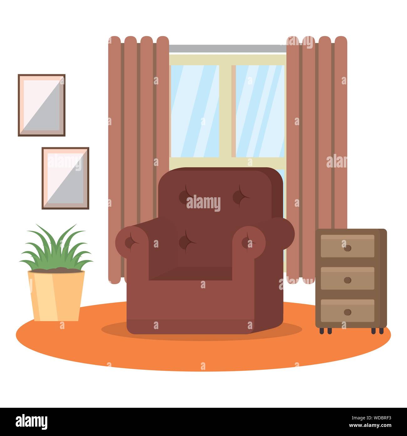 Interior wall design frames living room Cut Out Stock Images & Pictures ...