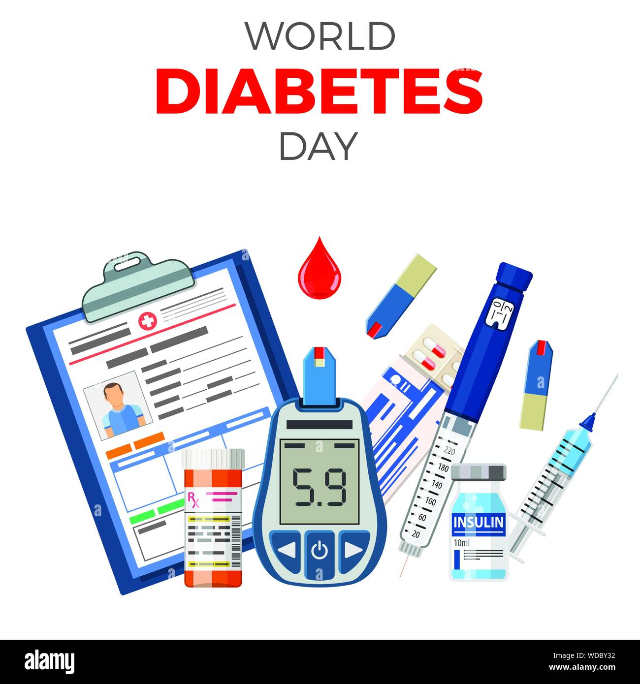 Medical record concept flat Cut Out Stock Images & Pictures - Alamy