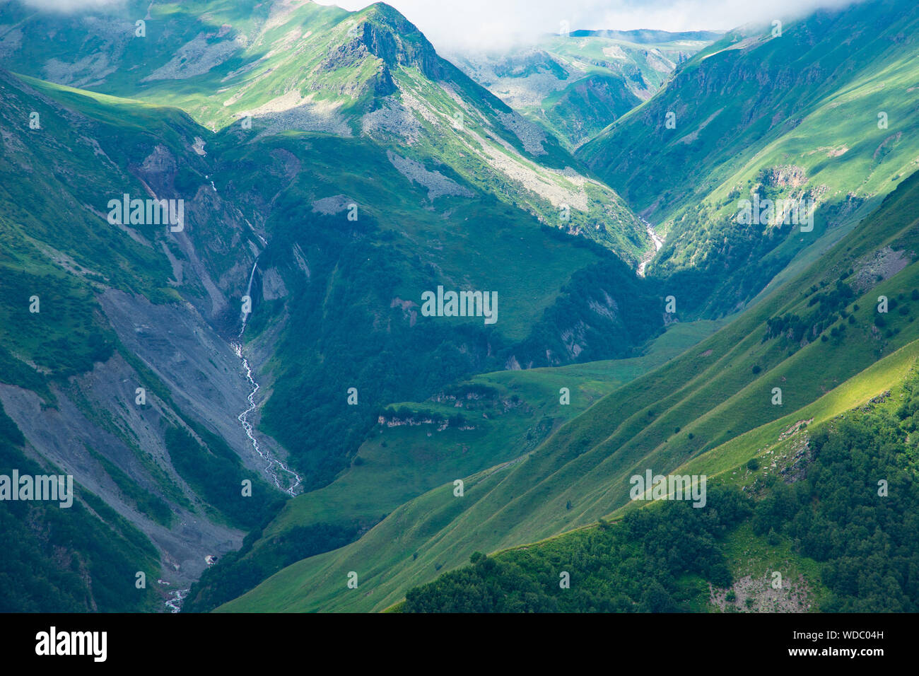 Beautiful mountainous area of Georgia. Summer landscape Stock Photo - Alamy