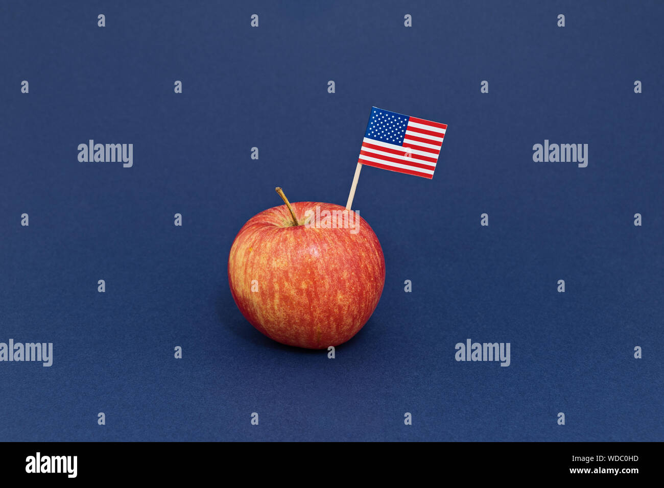 Red apple with United State of America flag as a symbol of New York ...