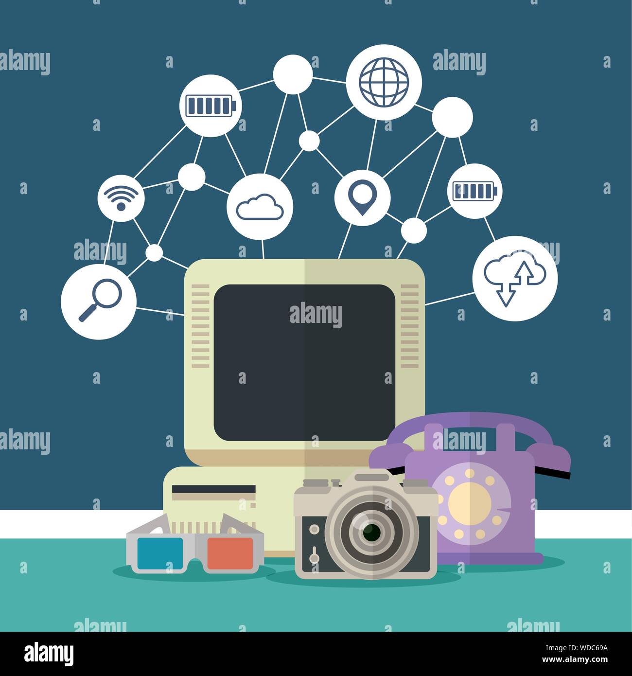 flat design gadgets technology icons Stock Vector Image & Art - Alamy