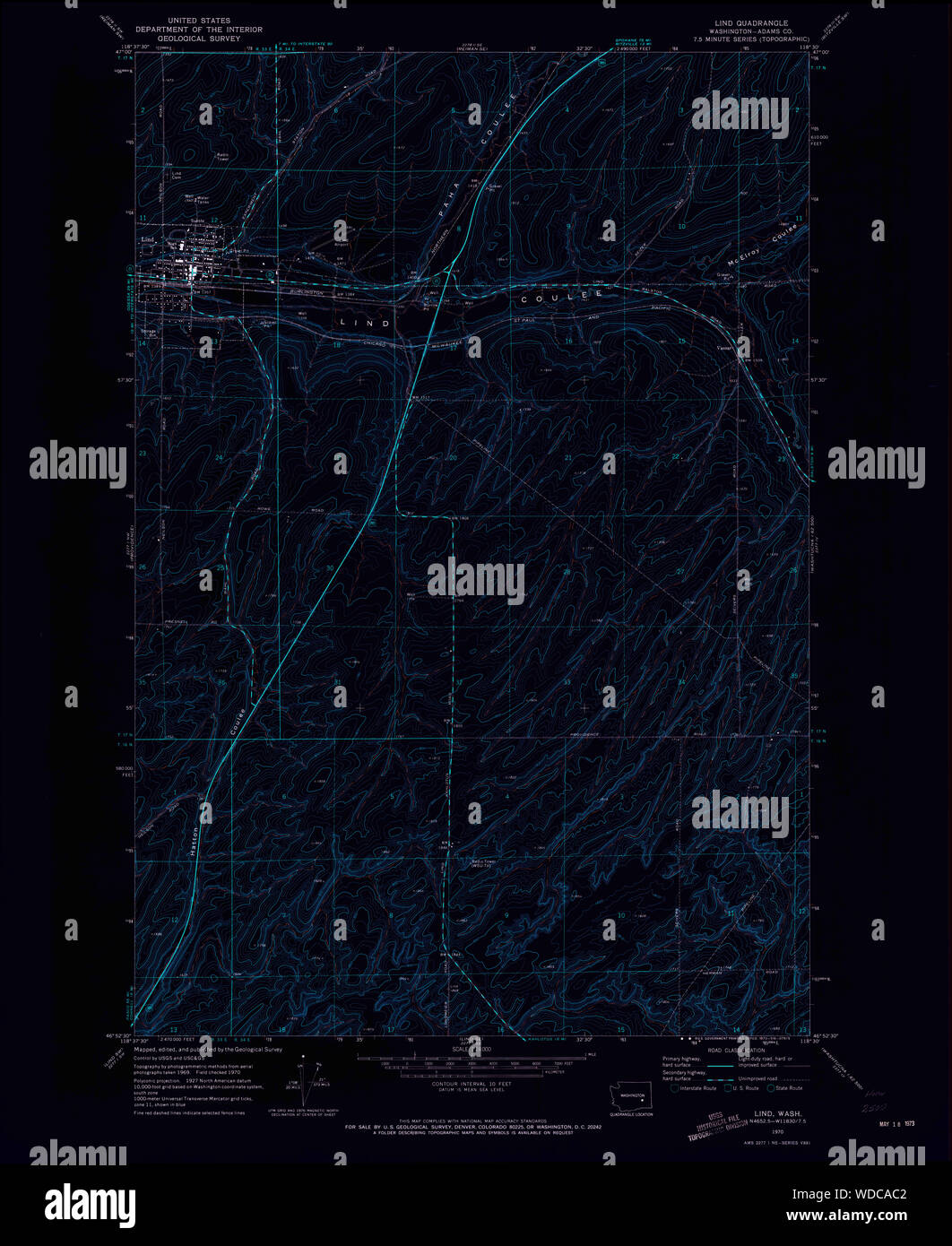 Lind washington state map hi-res stock photography and images - Alamy