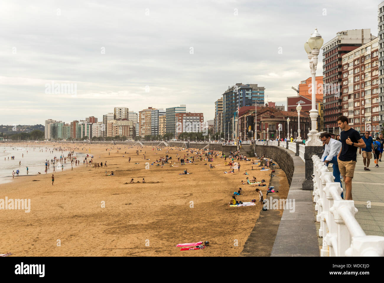 Gijon, Spain. Views of the Playa de San Lorenzo (Saint Lawrence Beach ...