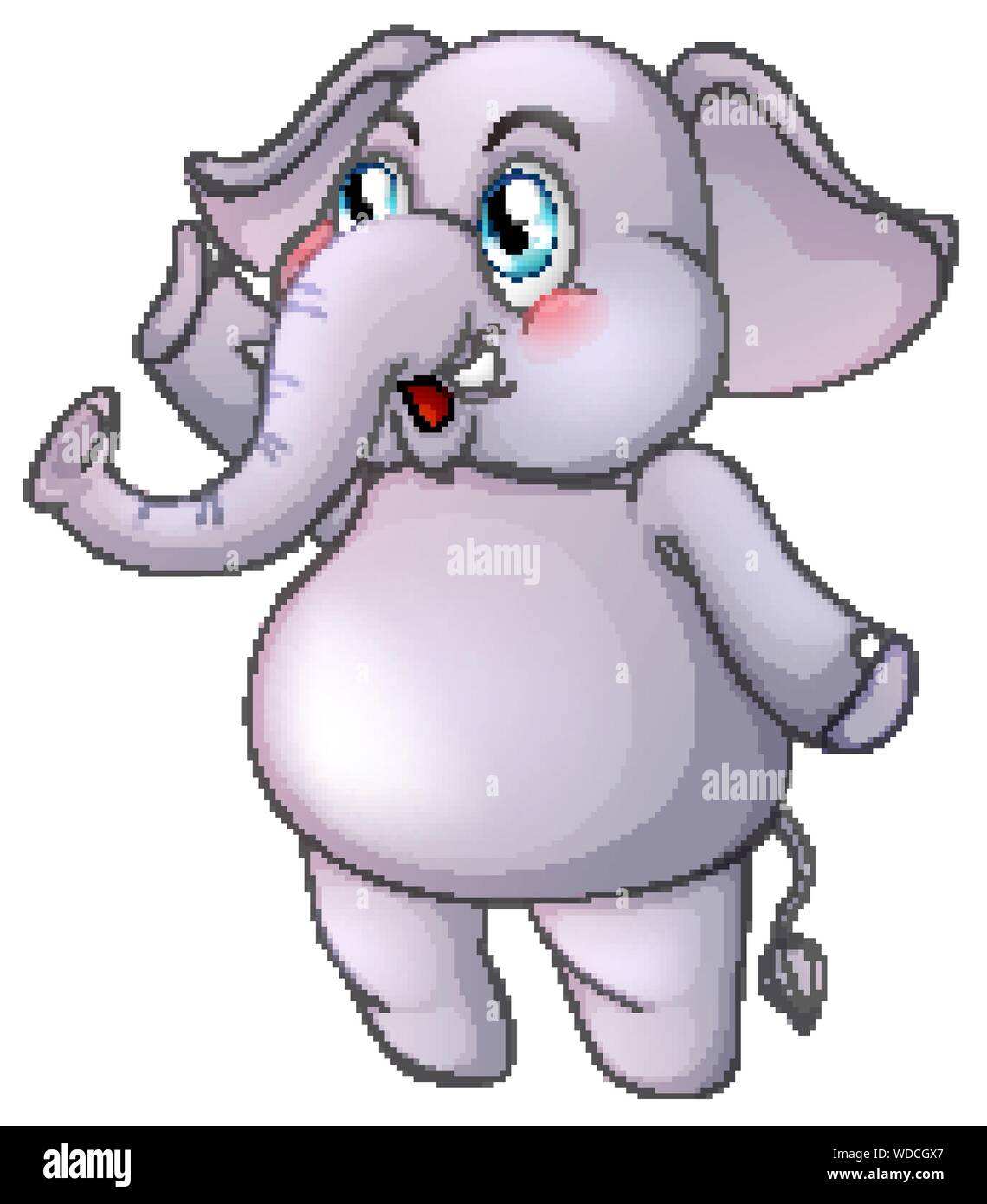 Gray Elephant On White Background Illustration Stock Vector Image And Art Alamy