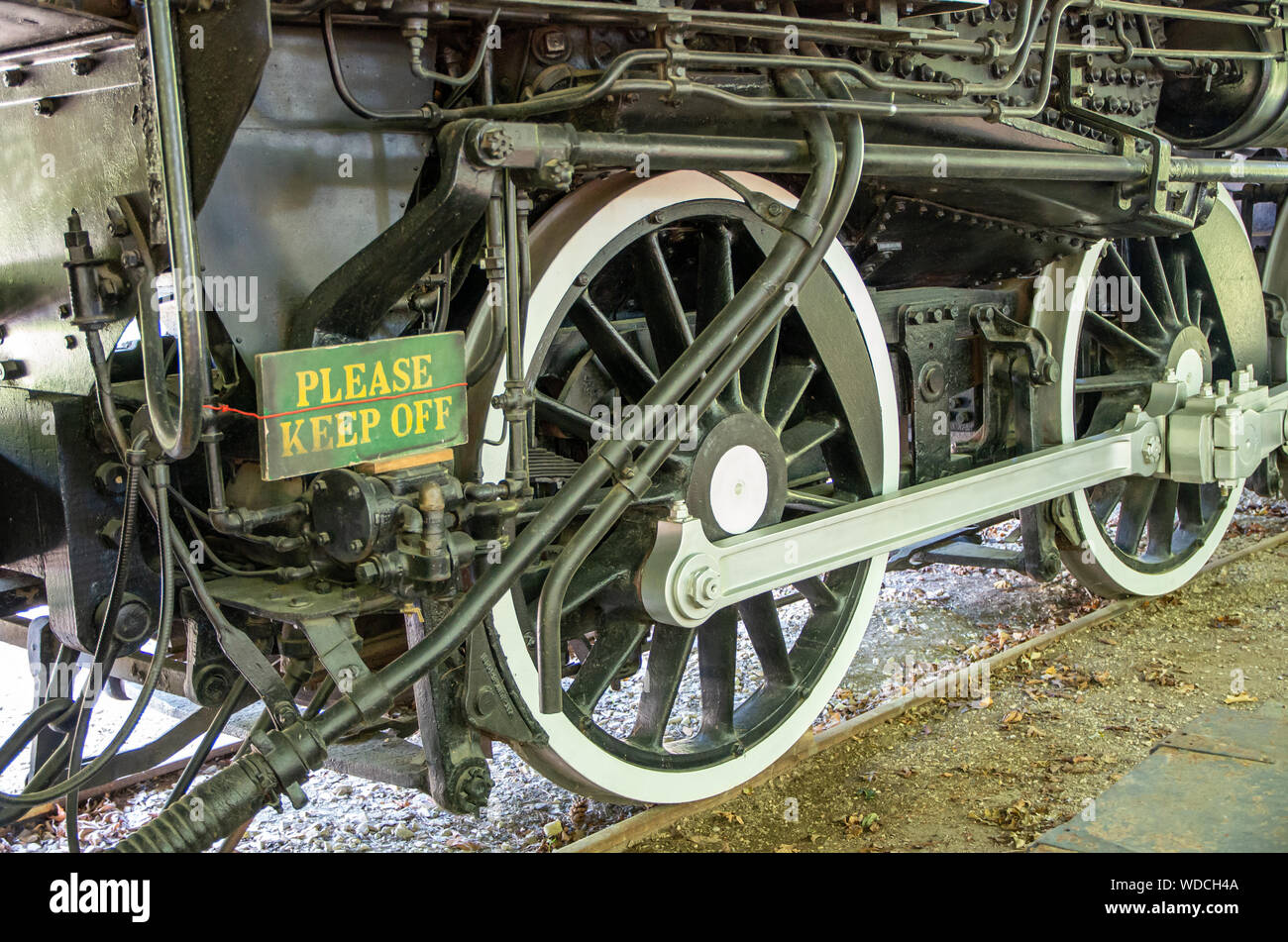 old Steam engine wheels and mechanicals Stock Photo - Alamy