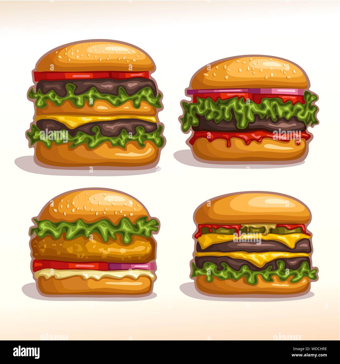 Double burger patty Stock Vector Images - Alamy