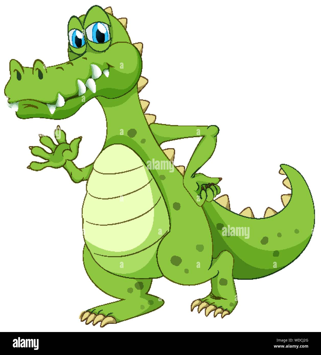 Crocodile waving hand on white background illustration Stock Vector ...