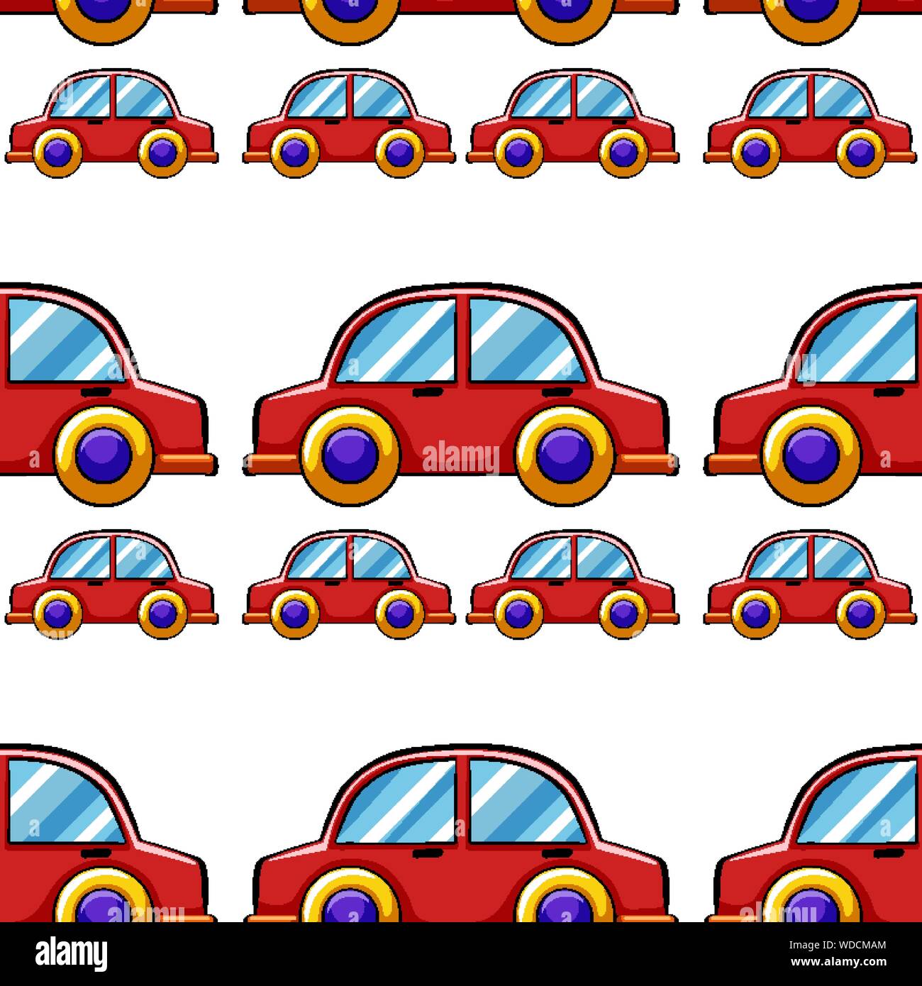 Seamless pattern tile cartoon with toy car illustration Stock Vector ...