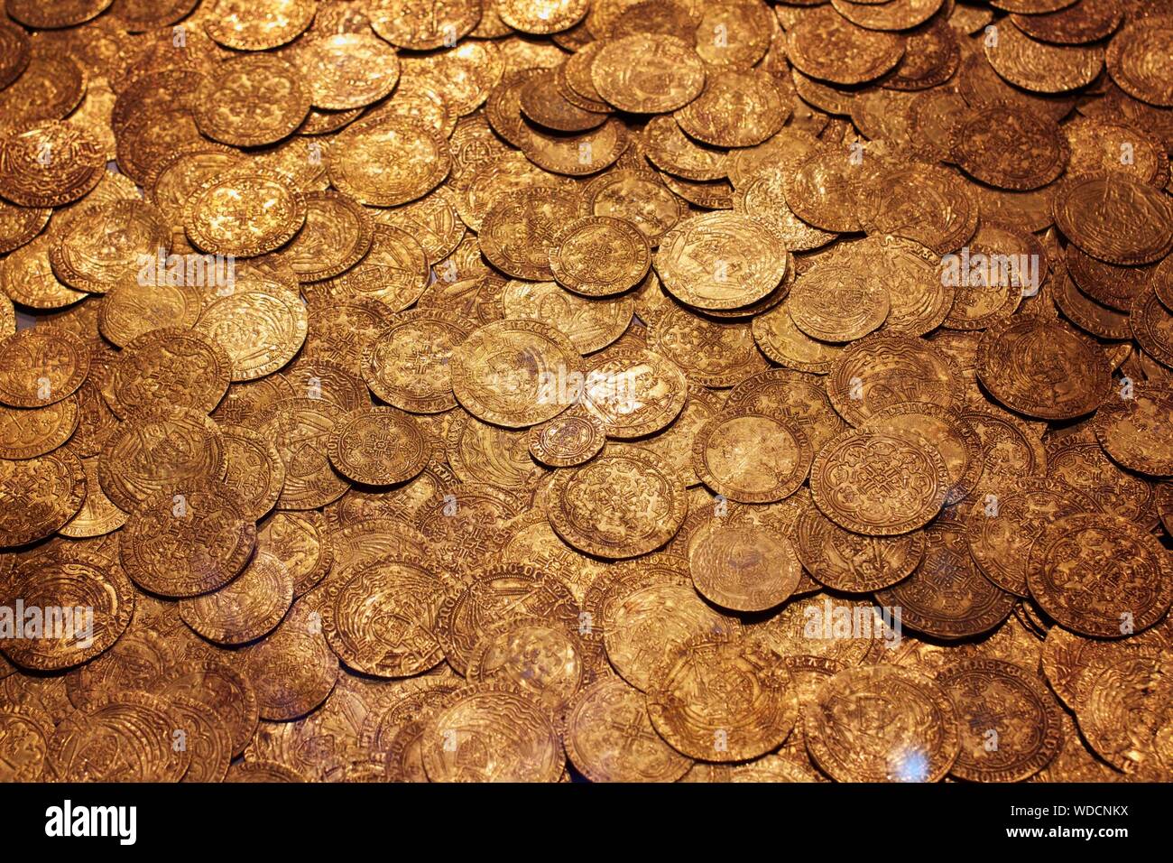 Golden coins frame hi-res stock photography and images - Alamy