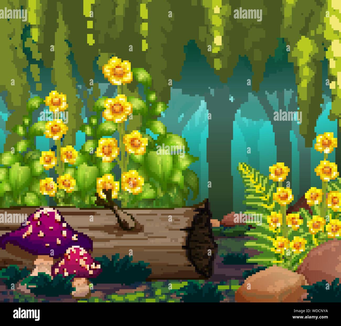 Background scene with nature theme illustration Stock Vector Image ...