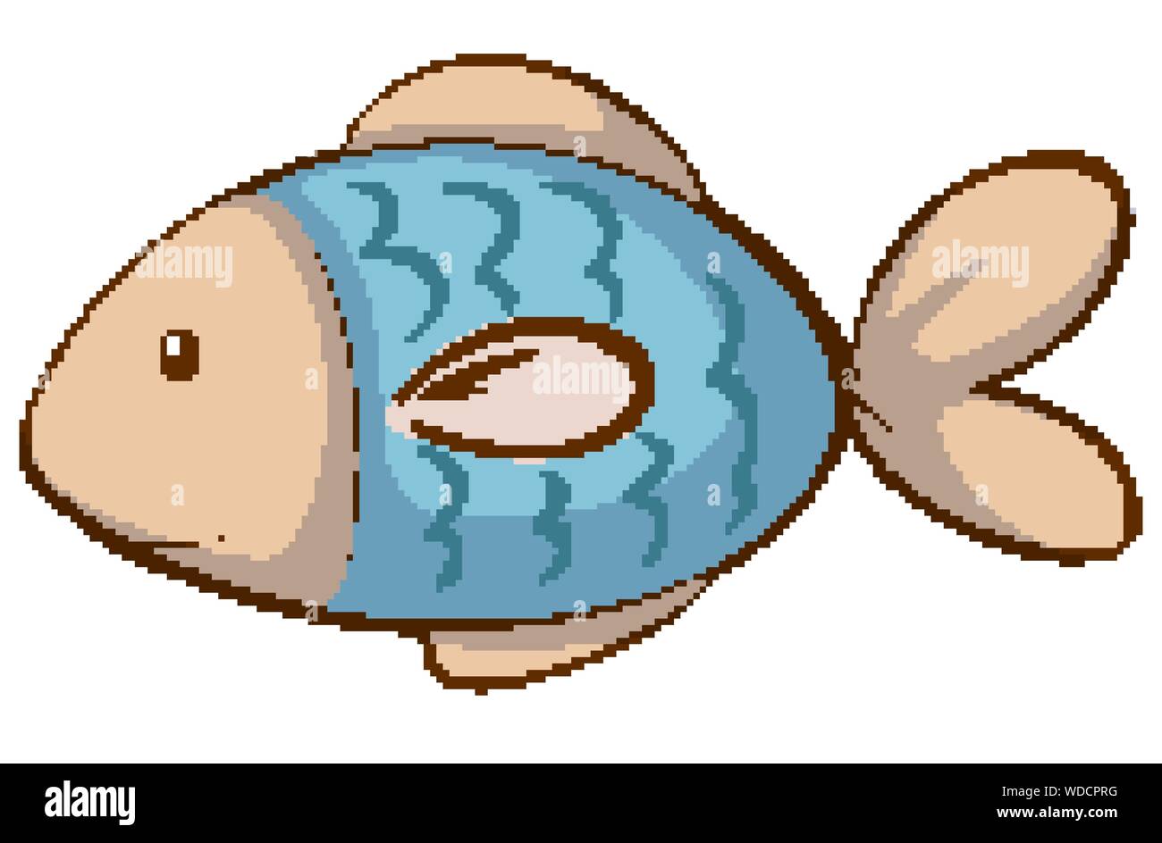 Blue fish on white background illustration Stock Vector Image & Art - Alamy