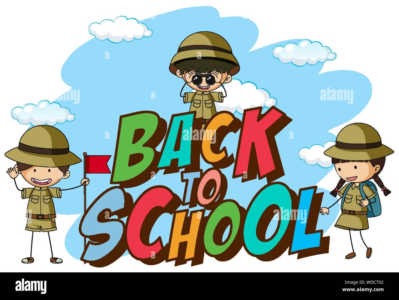 Back to school template with scout illustration Stock Vector Image ...