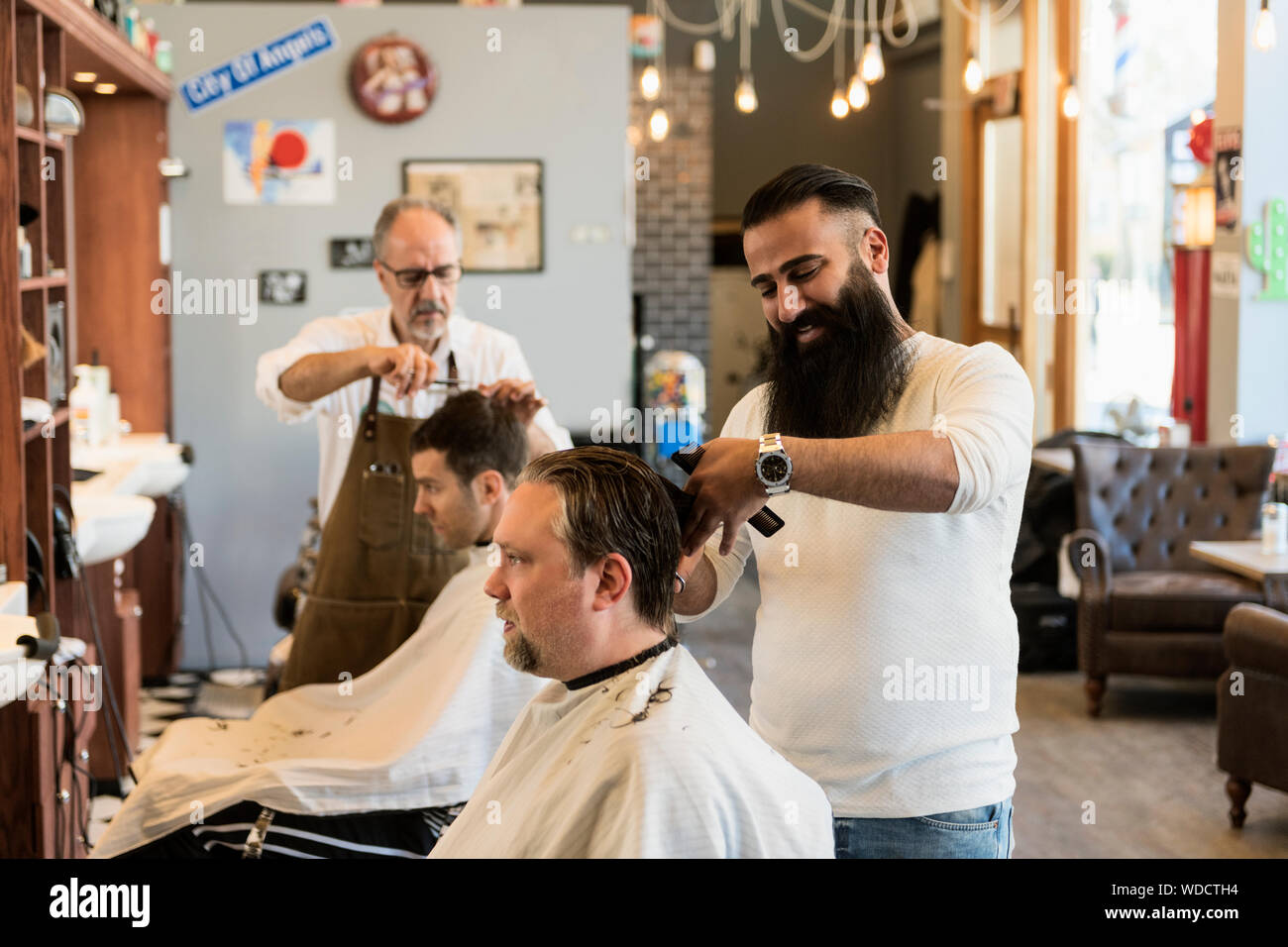 Hairdressing For Men Barbers High Resolution Stock Photography and ...