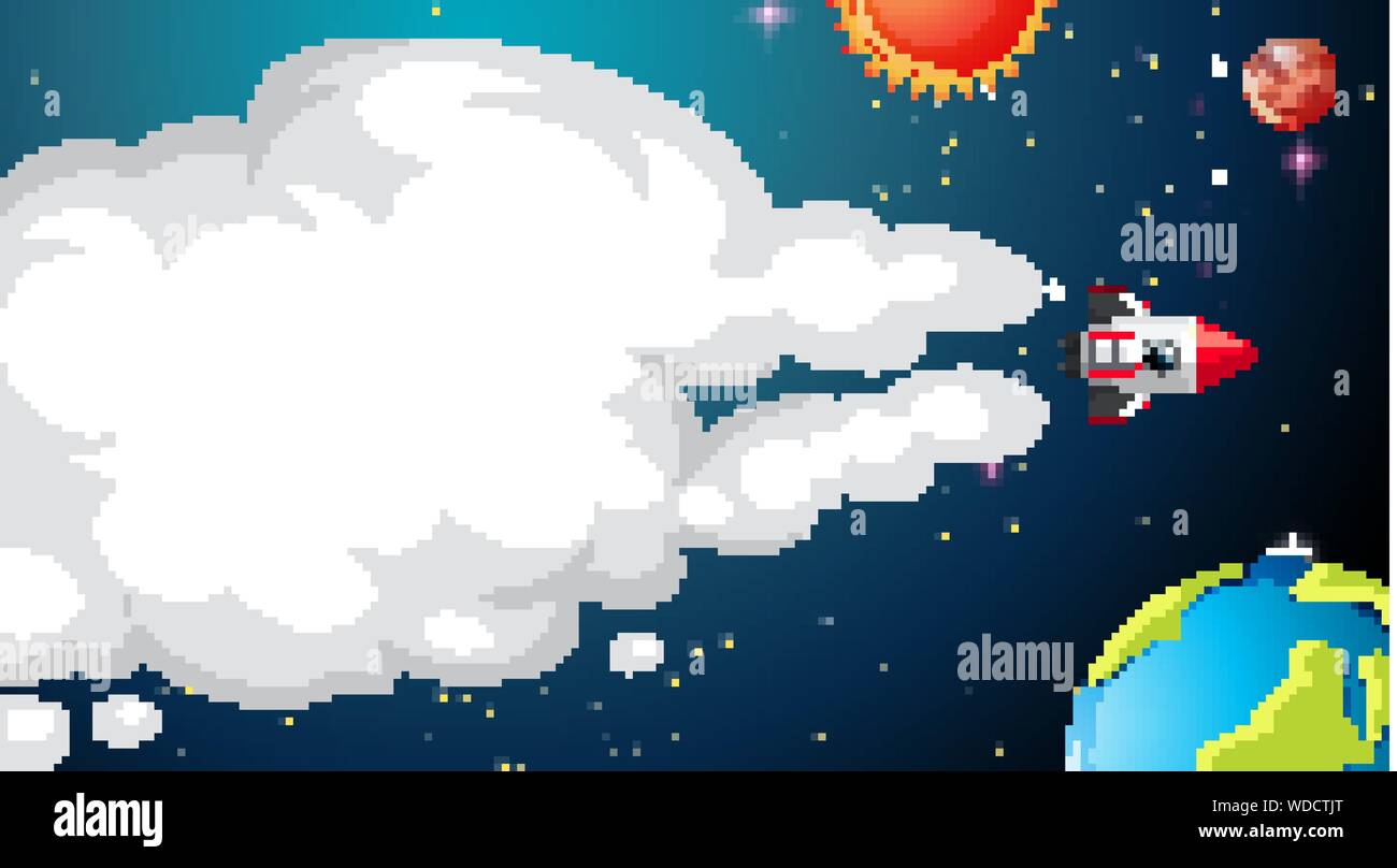 Rocket flying in space illustration Stock Vector Image & Art - Alamy