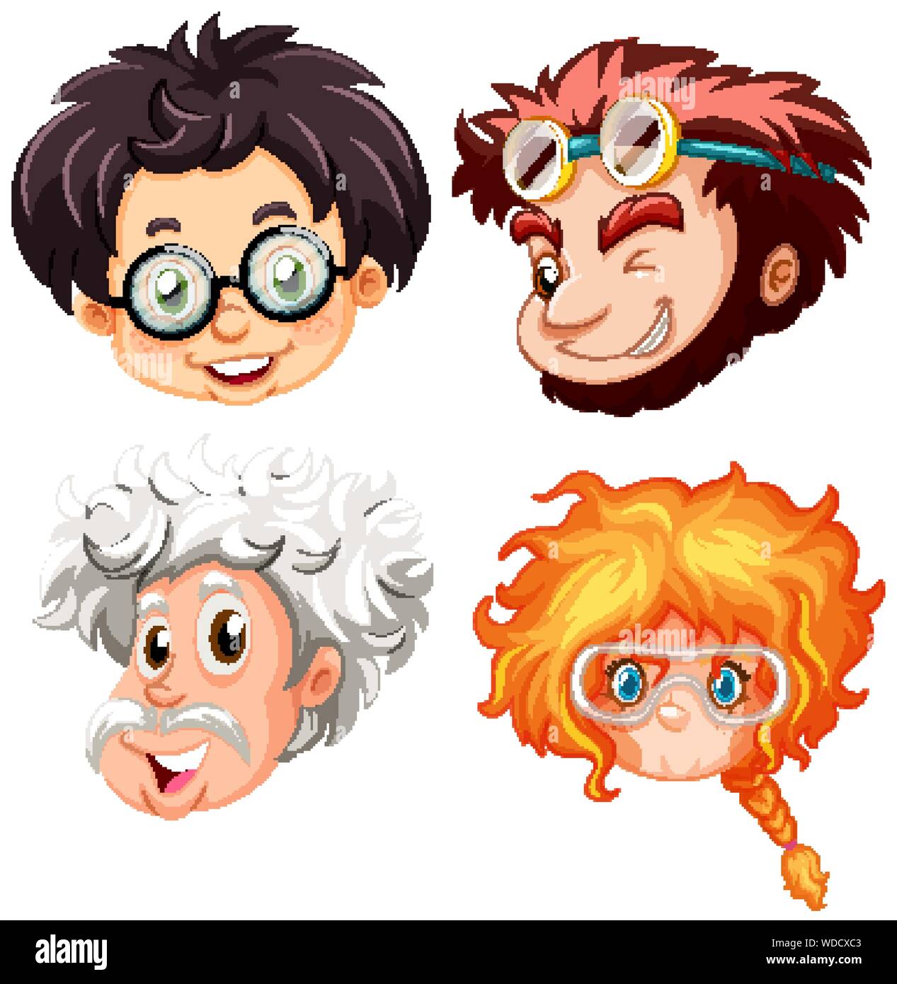 Four Female Heads Stock Vector Images - Alamy