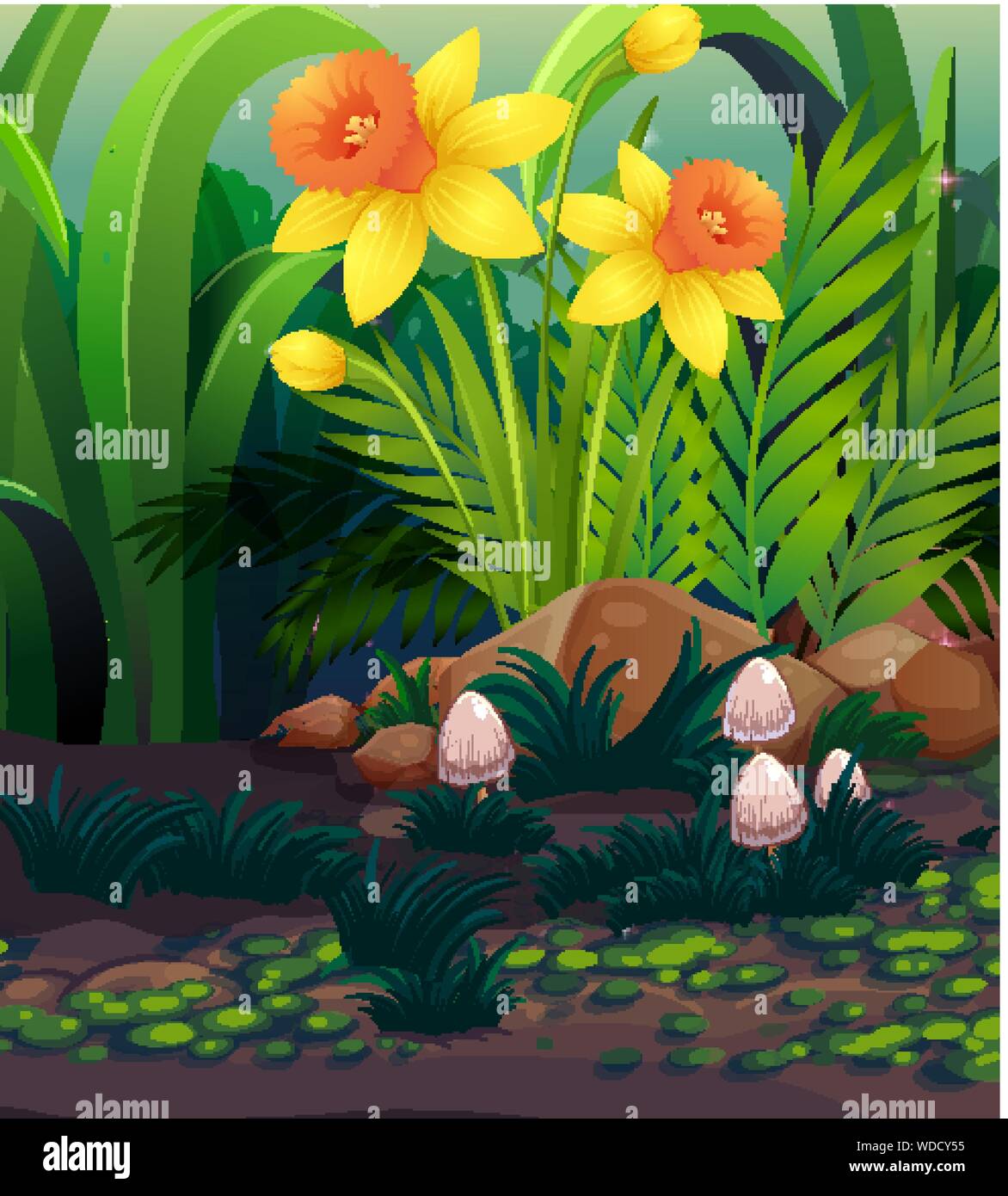 Colour daffodil Stock Vector Images - Alamy