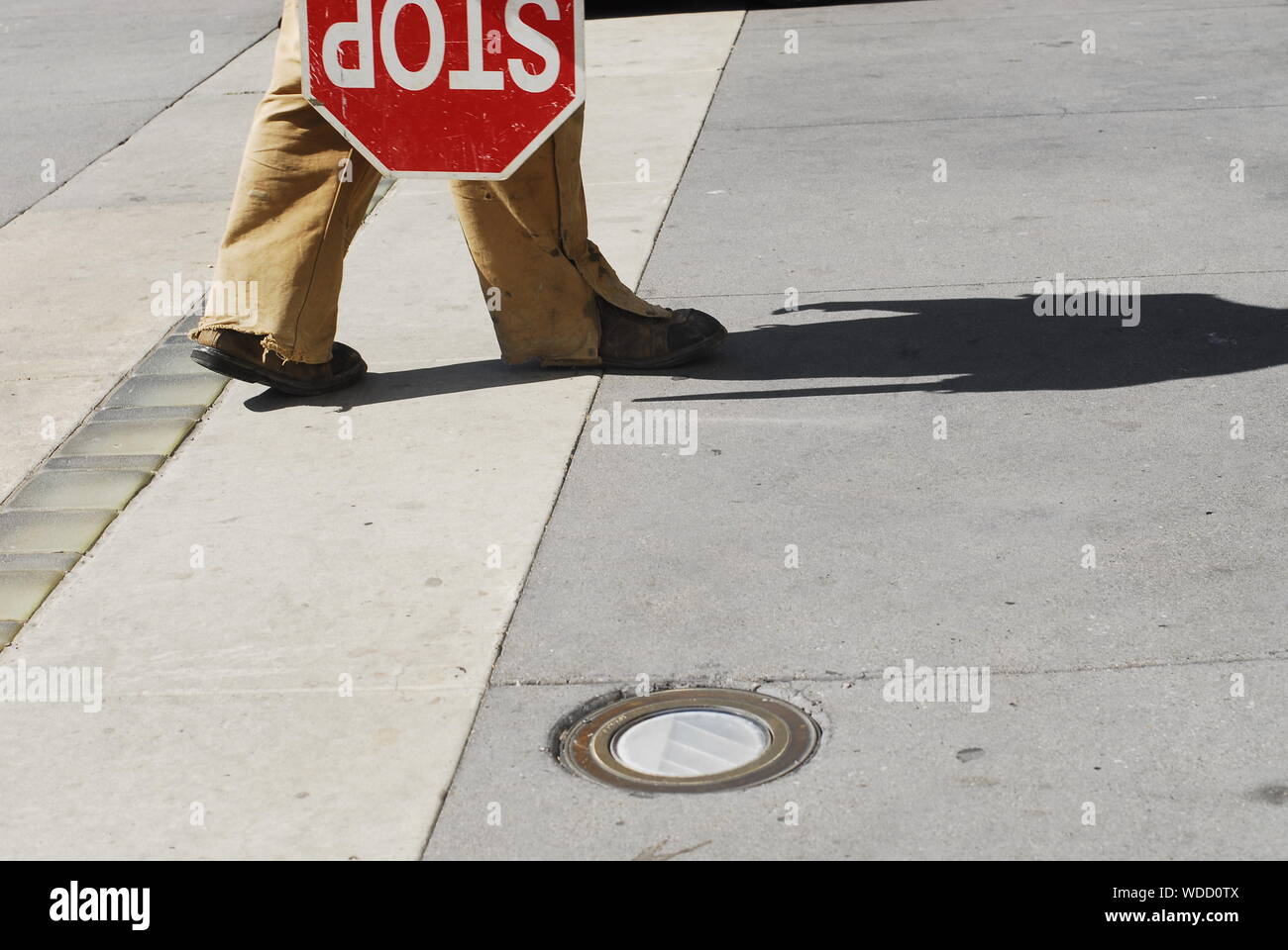 Sidewalk stop sign hi-res stock photography and images - Alamy