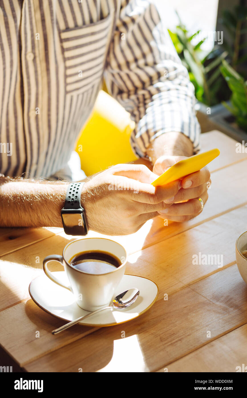 Top view of a modern mobile gadget Stock Photo - Alamy