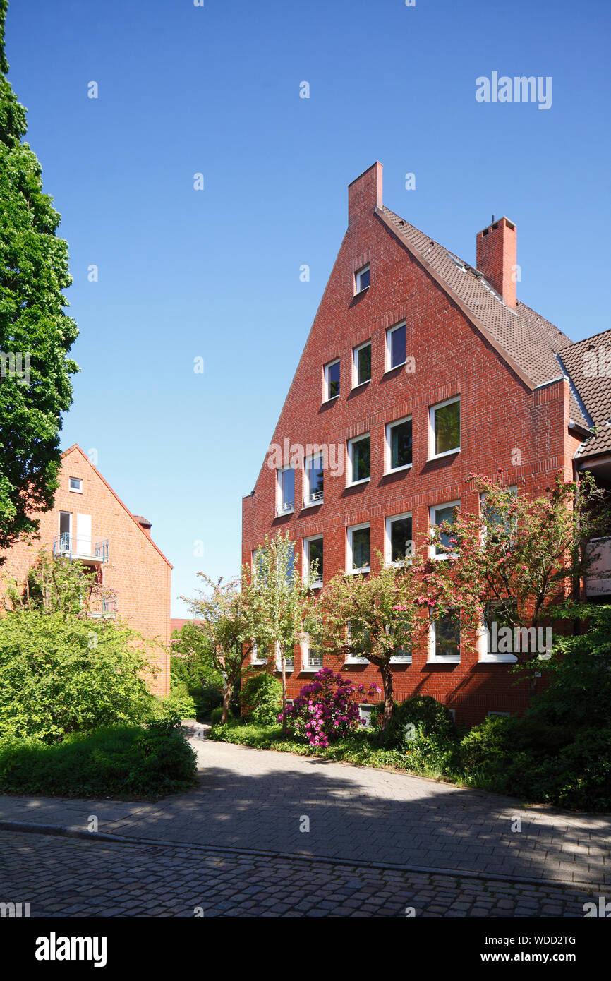 Modern residential building made of brick Stock Photo - Alamy