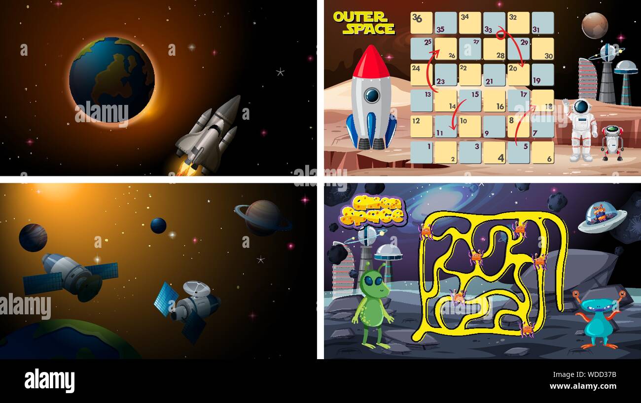 Set of space games illustration Stock Vector Image & Art - Alamy