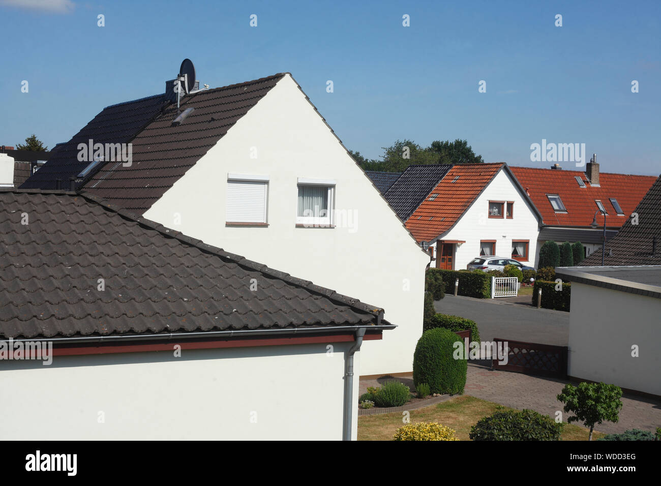 White residential buildings, single-family homes, residential buildings ...