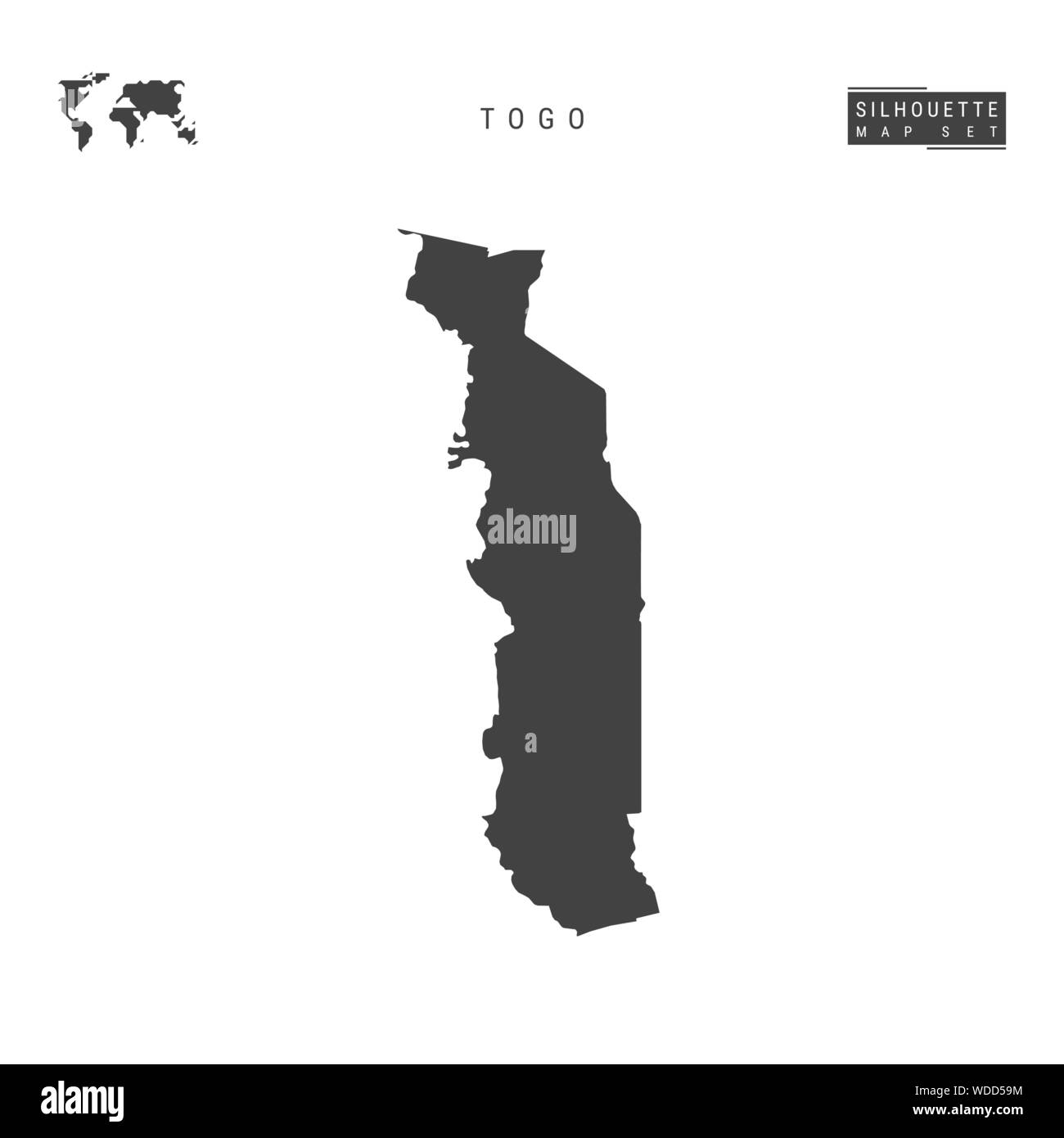 Togo Blank Vector Map Isolated on White Background. High-Detailed Black Silhouette Map of Togo ...