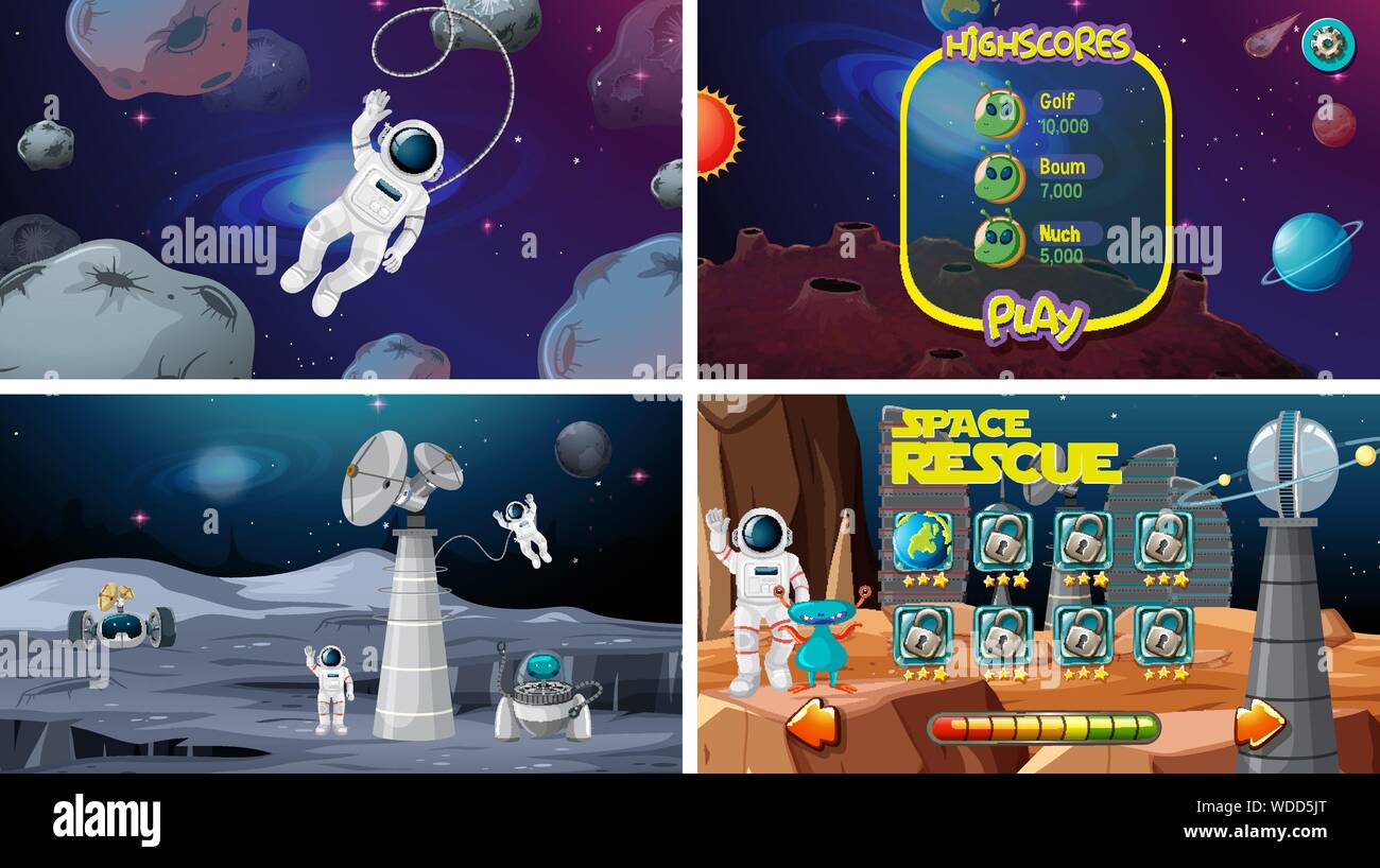 Set of space games illustration Stock Vector Image & Art - Alamy