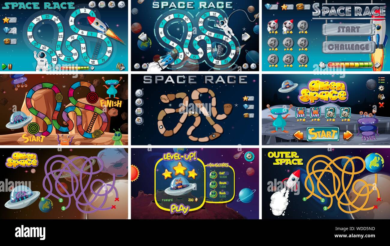 Set of space games illustration Stock Vector Image & Art - Alamy