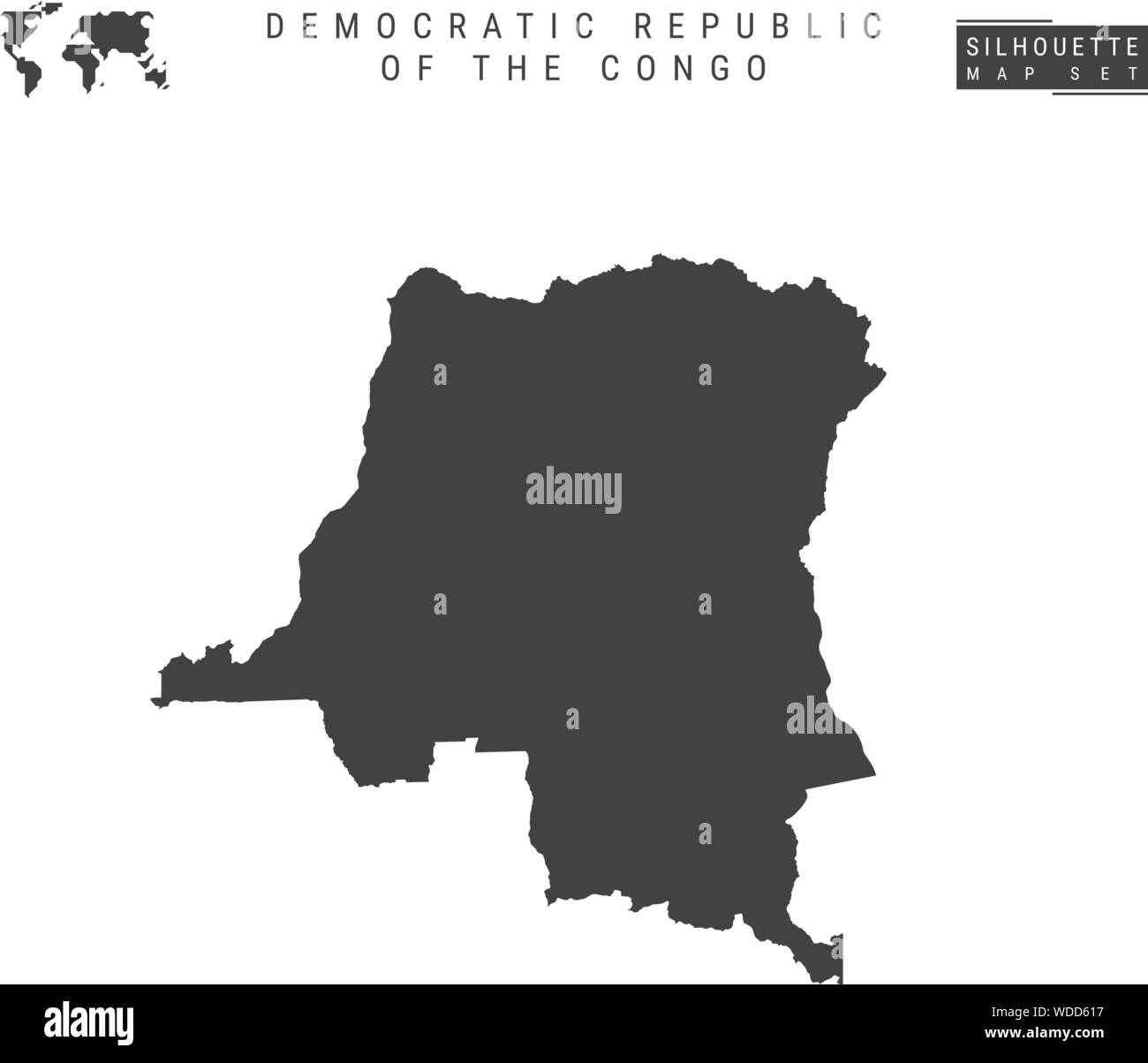 Democratic Republic of the Congo Blank Vector Map Isolated on White ...