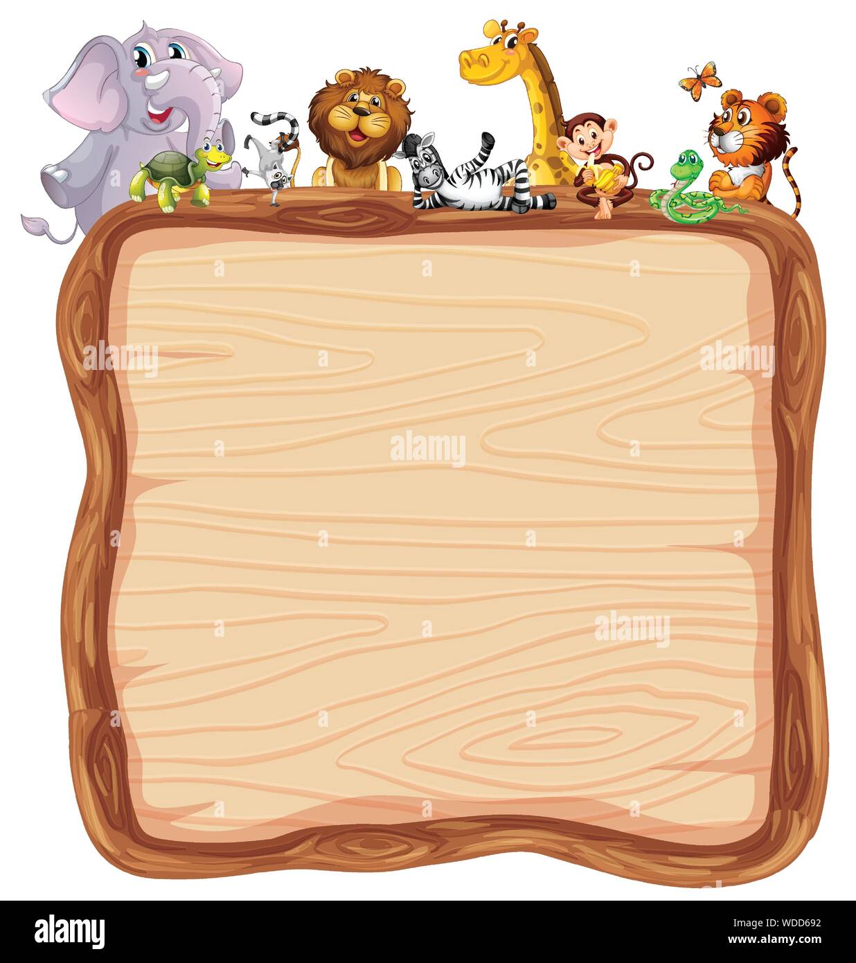 Border template design with cute animals illustration Stock Vector ...