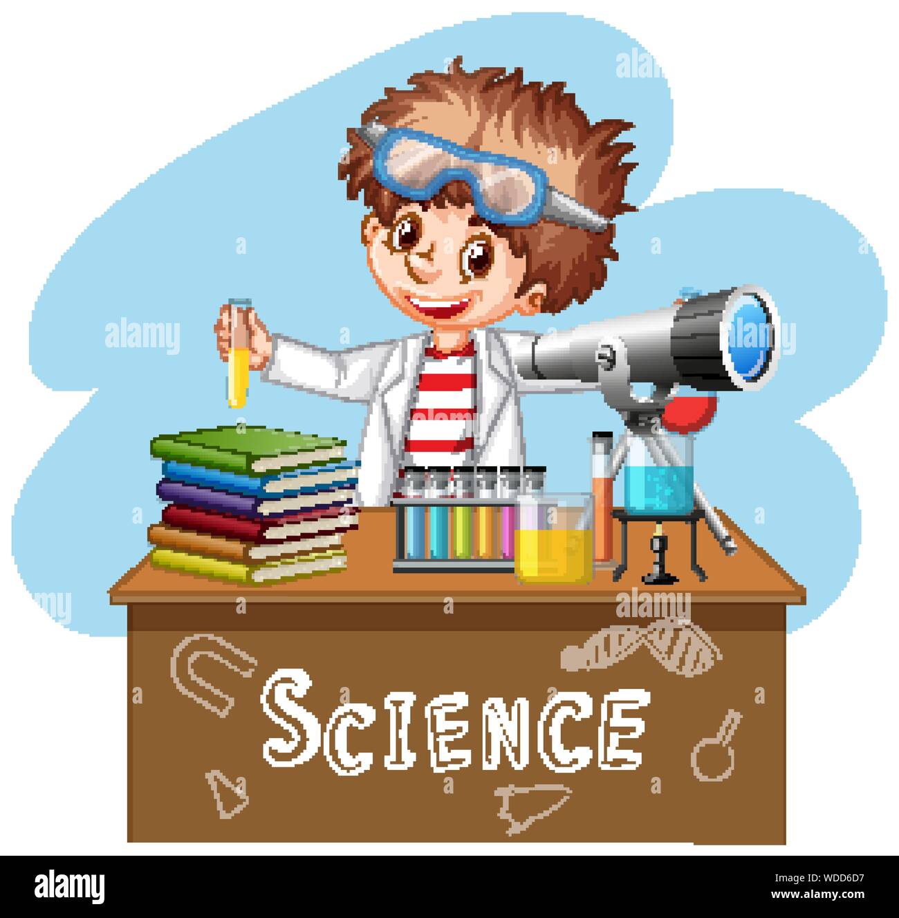 Cartoon Scientist Boy In Lab High Resolution Stock Photography and ...