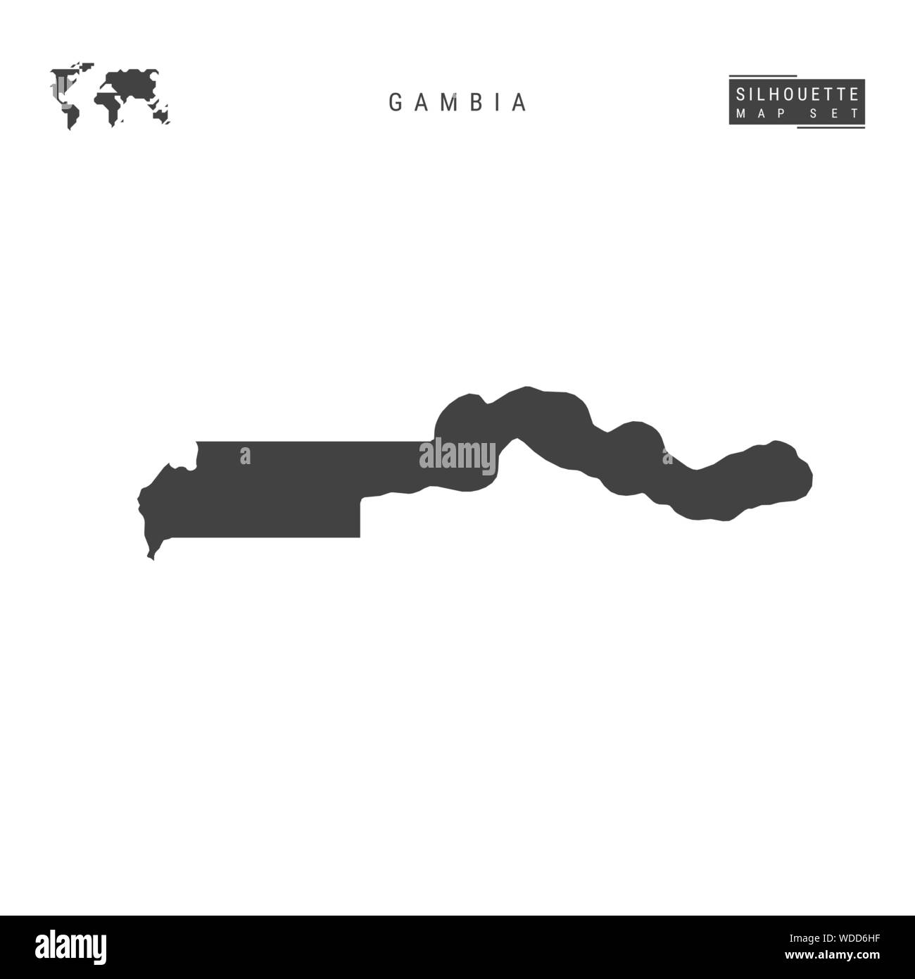 Gambia Blank Vector Map Isolated on White Background. High-Detailed ...