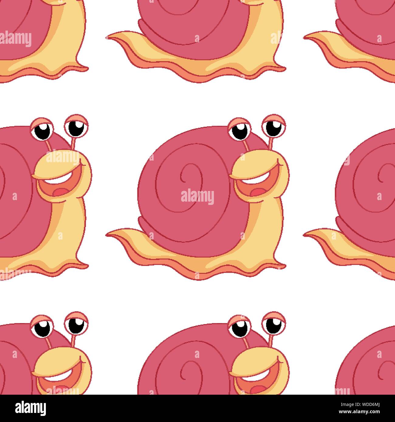 Seamless pattern tile cartoon with snail illustration Stock Vector ...