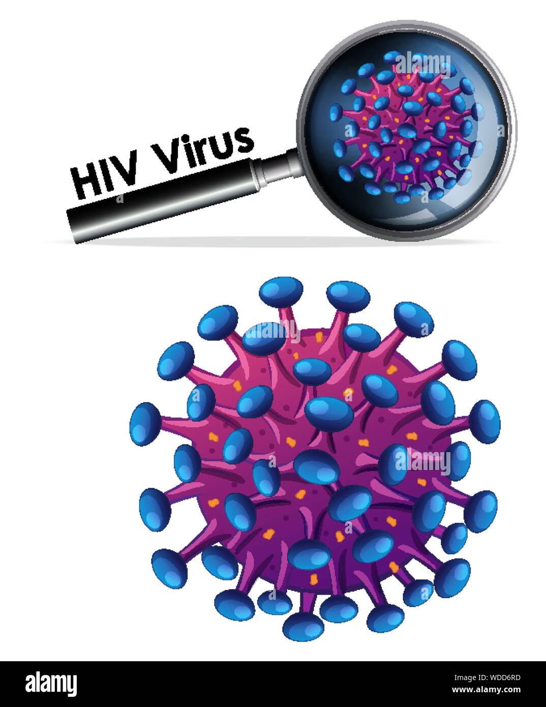 Close up isolated object of virus HIV illustration Stock Vector Image ...
