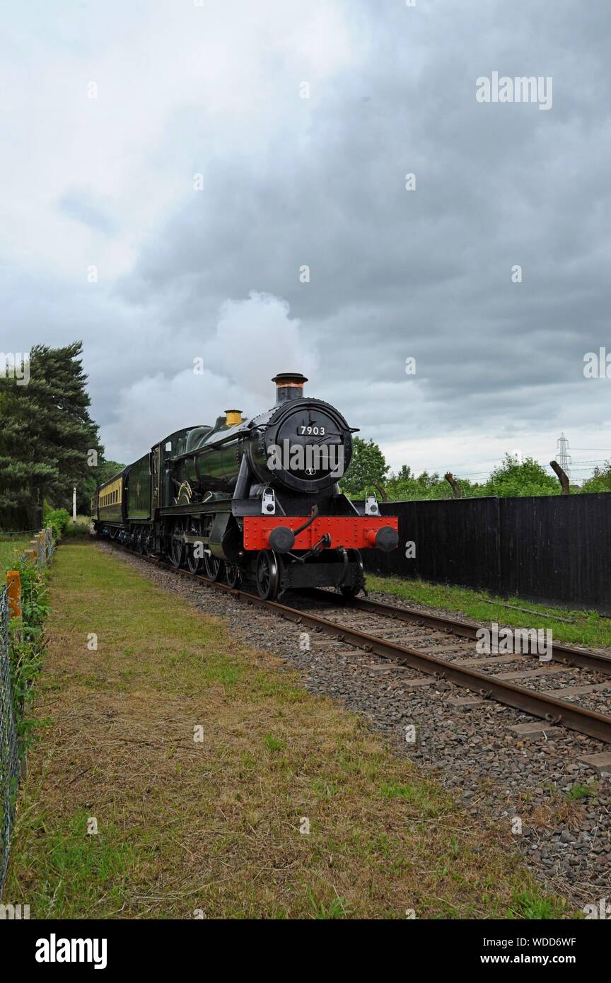 Ex Great Western Railway Locomotive 7903 'Foremarke Hall' pulls a ...