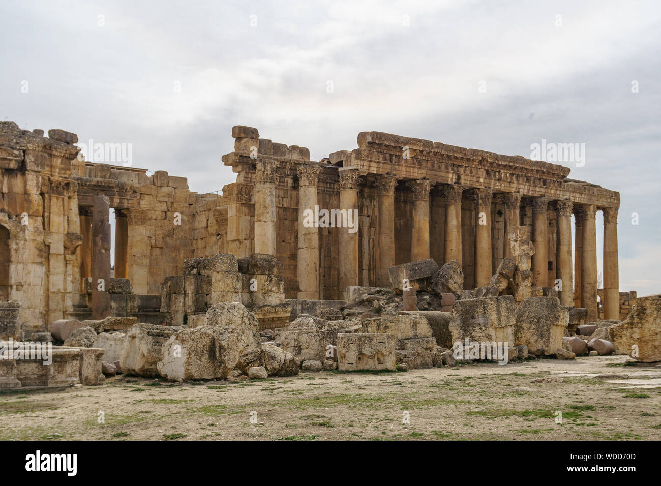 Bacchus temple at the Roman ancient ruins of Baalbek, in Baalbek in ...