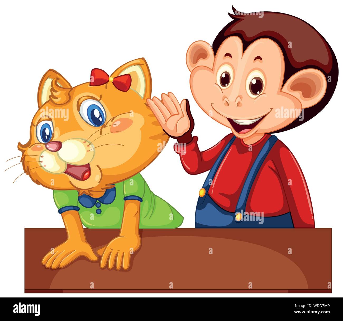 Cute monkey in human-like pose isolated illustration Stock Vector Image ...